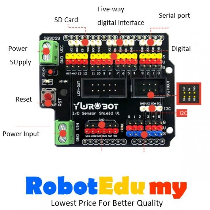 Arduino YwRobot Electronic Building Block Sensor IO Expansion Board For